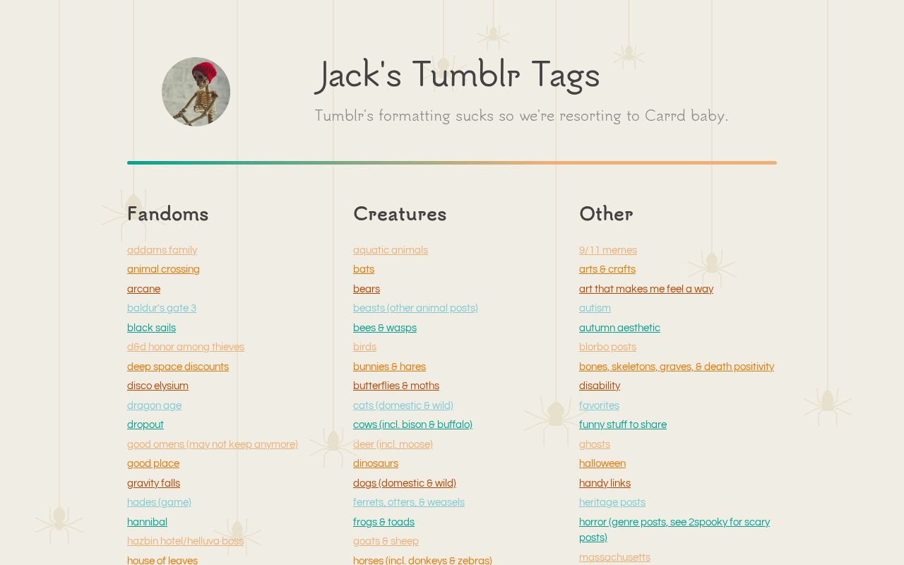 Jack's Tumblr Tags
